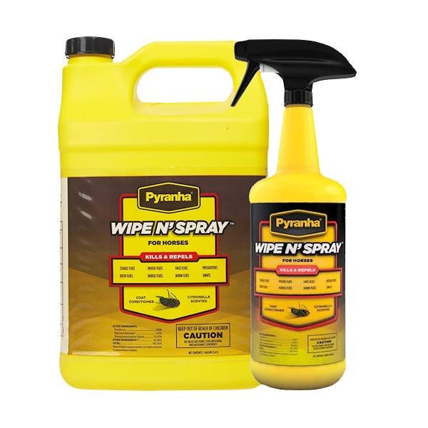 Pyranha Wipe N' Spray Fly Spray – Performance Vet Supply
