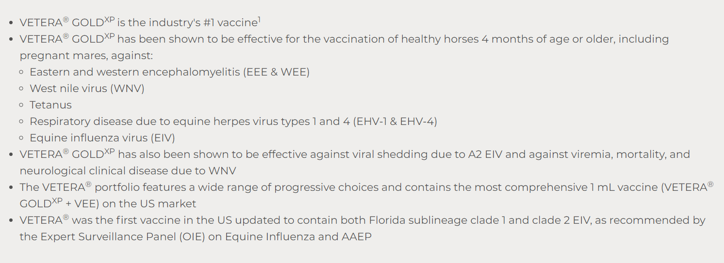 Vetera Gold Vaccine (5-Way + WNV) – Performance Vet Supply